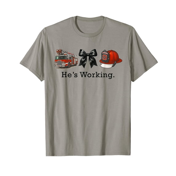 Funny Firefighter Wife T-Shirt with Fire Truck and Helmet Graphics ...