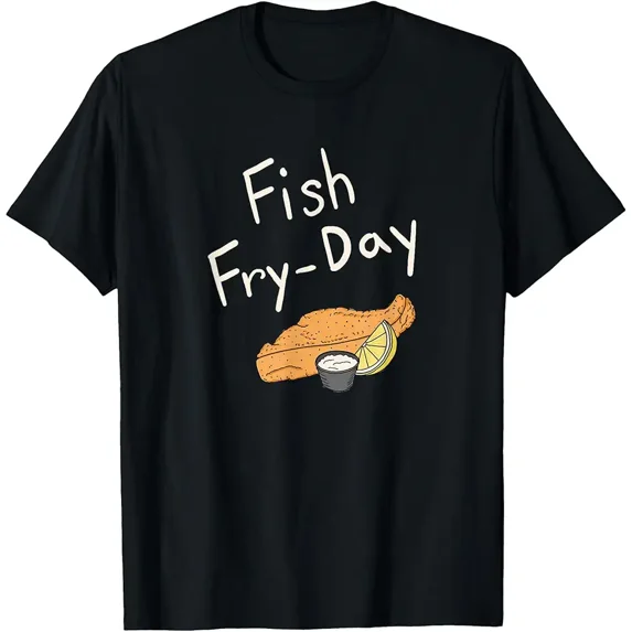 Funny Fish Fry Day Fried Fish Graphic for Seafood Lover Unisex Short ...
