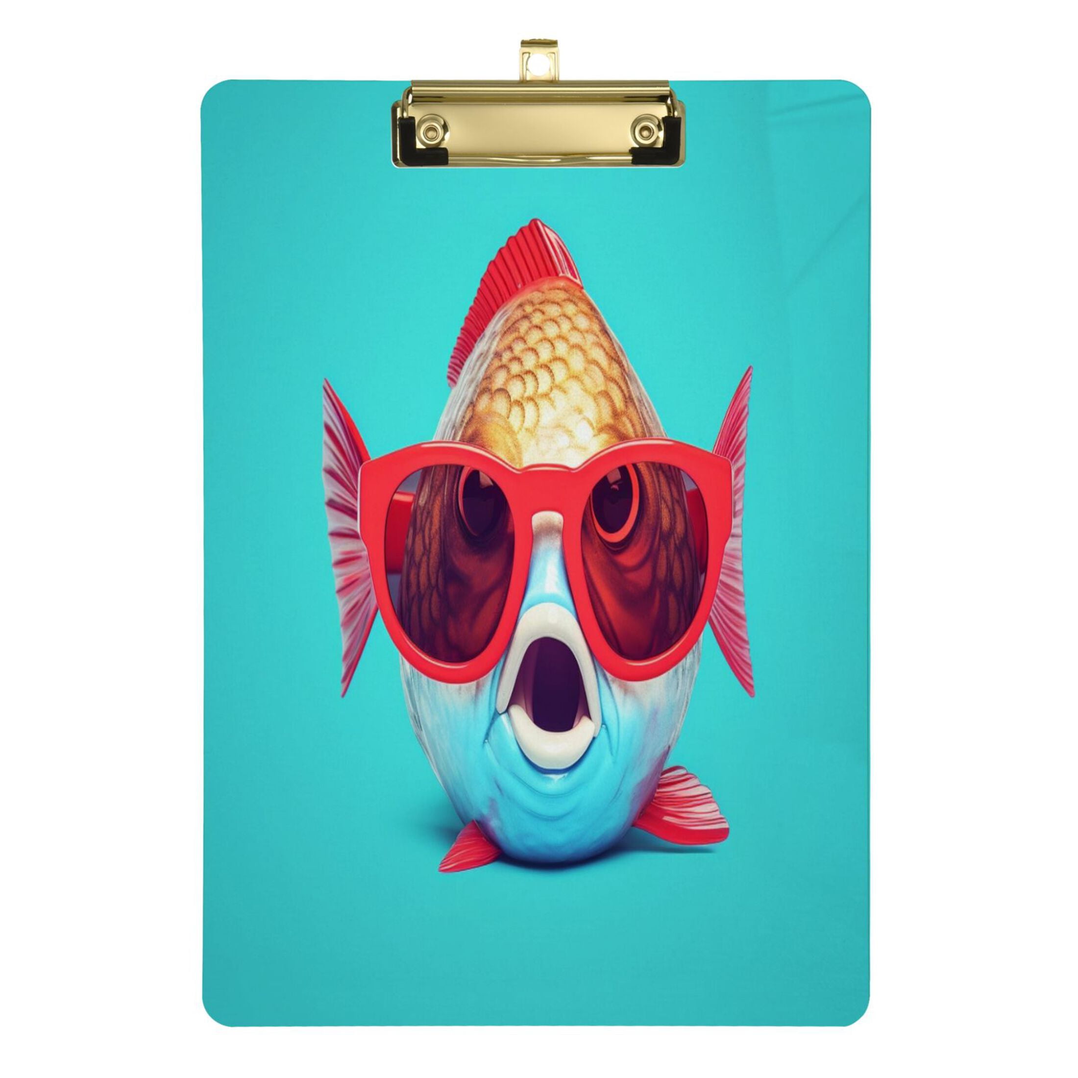 Funny Fish with Sunglasses Acrylic Clipboards A4 Standard Letter Size ...