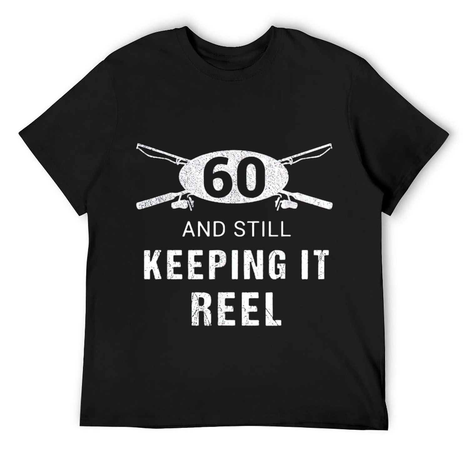 Funny Fishing 60th Birthday Gift Fisherman Shirt 60 Year Old Black ...