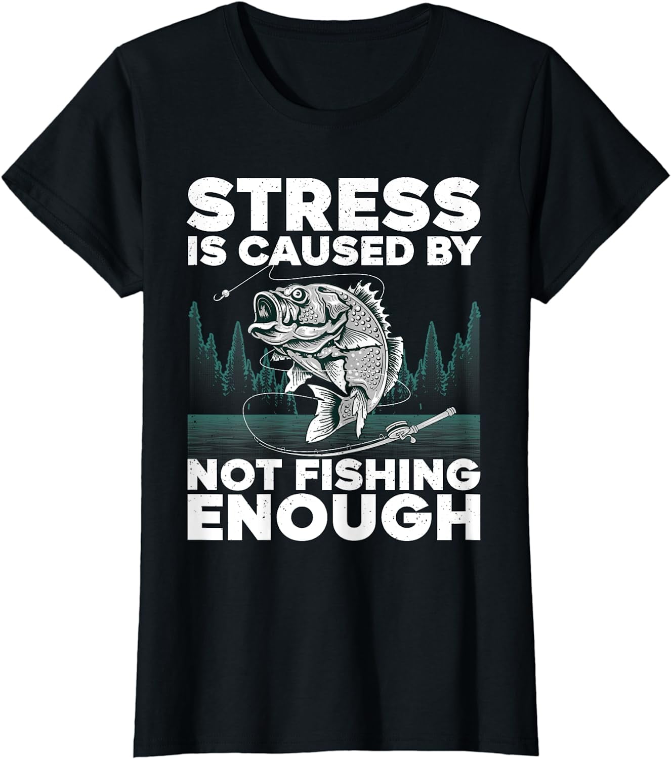 Funny Fishing Design For Men Women Bass Fly Fishing Lovers T-Shirt ...