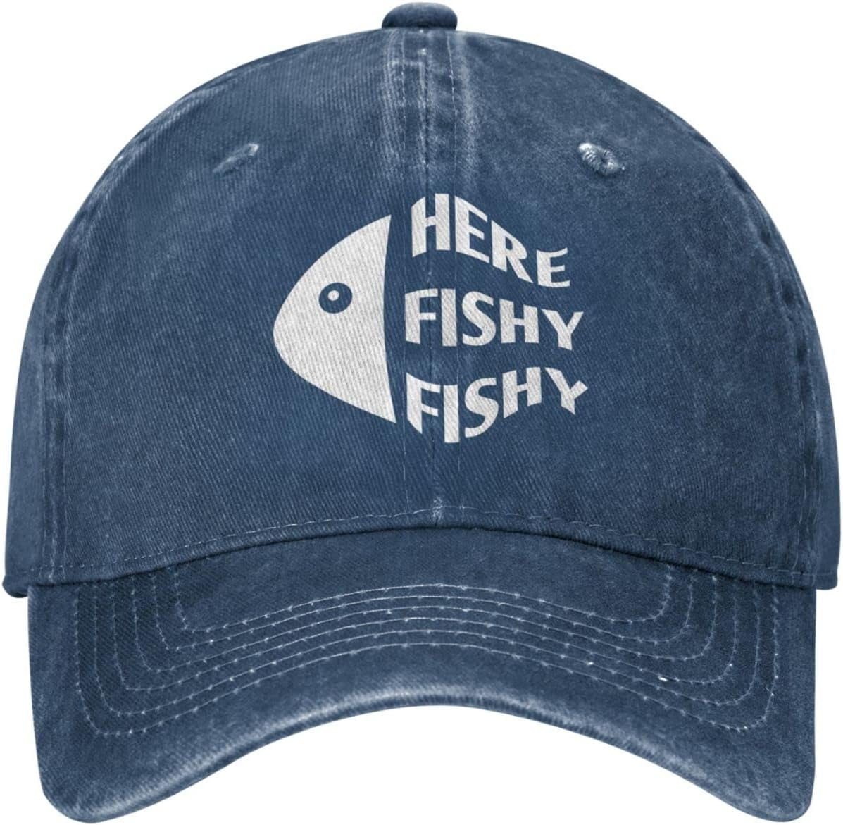 Funny Fishing Hat Here Fishy Fishy Fishy Cap for Men Baseball Hats ...
