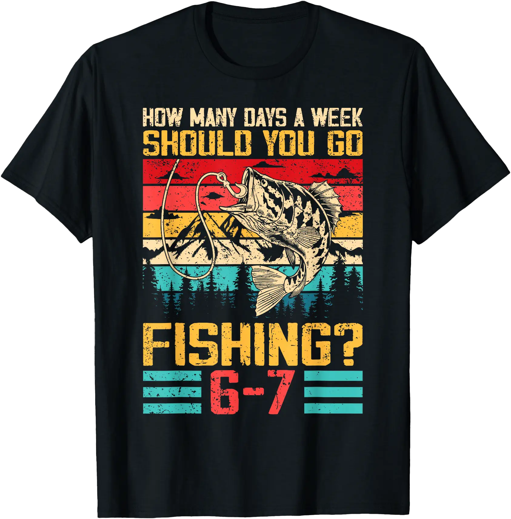 Funny Fishing Meme T-Shirt with Colorful Sunset Design for Outdoor ...