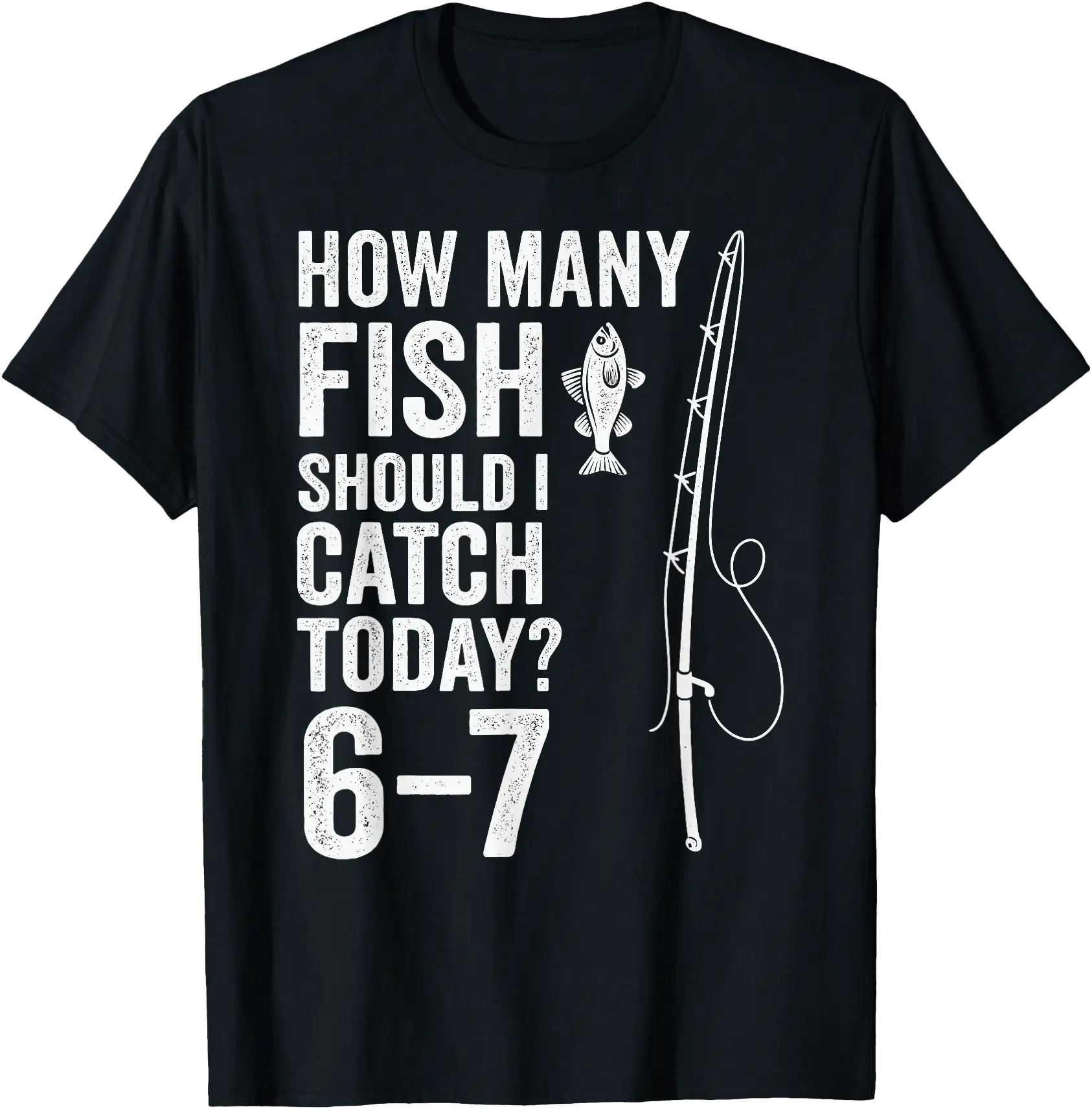 Funny Fishing Themed T-Shirt with Six Seven Meme Design for Anglers ...