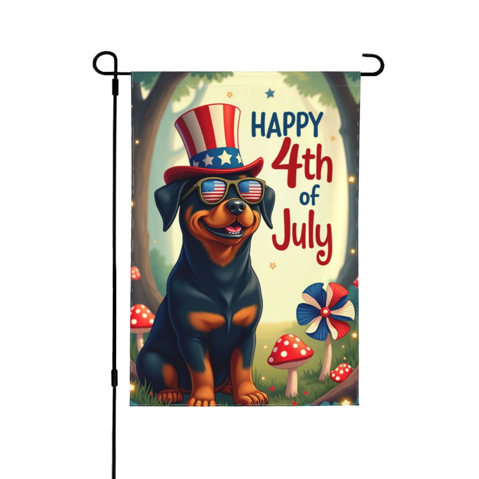 Funny Flags Dog Garden Flags 12.5x18 Double Sided, Happy 4th Of July ...