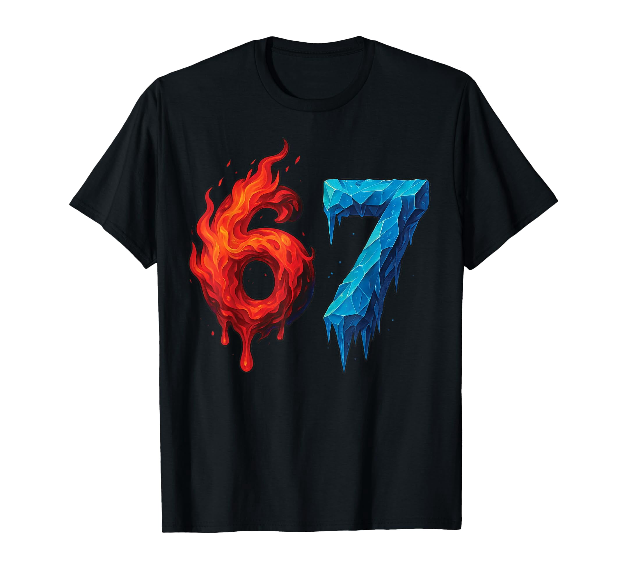 Funny Flaming Ice 67 T-Shirt - Unique Gamer Meme Design for Casual ...