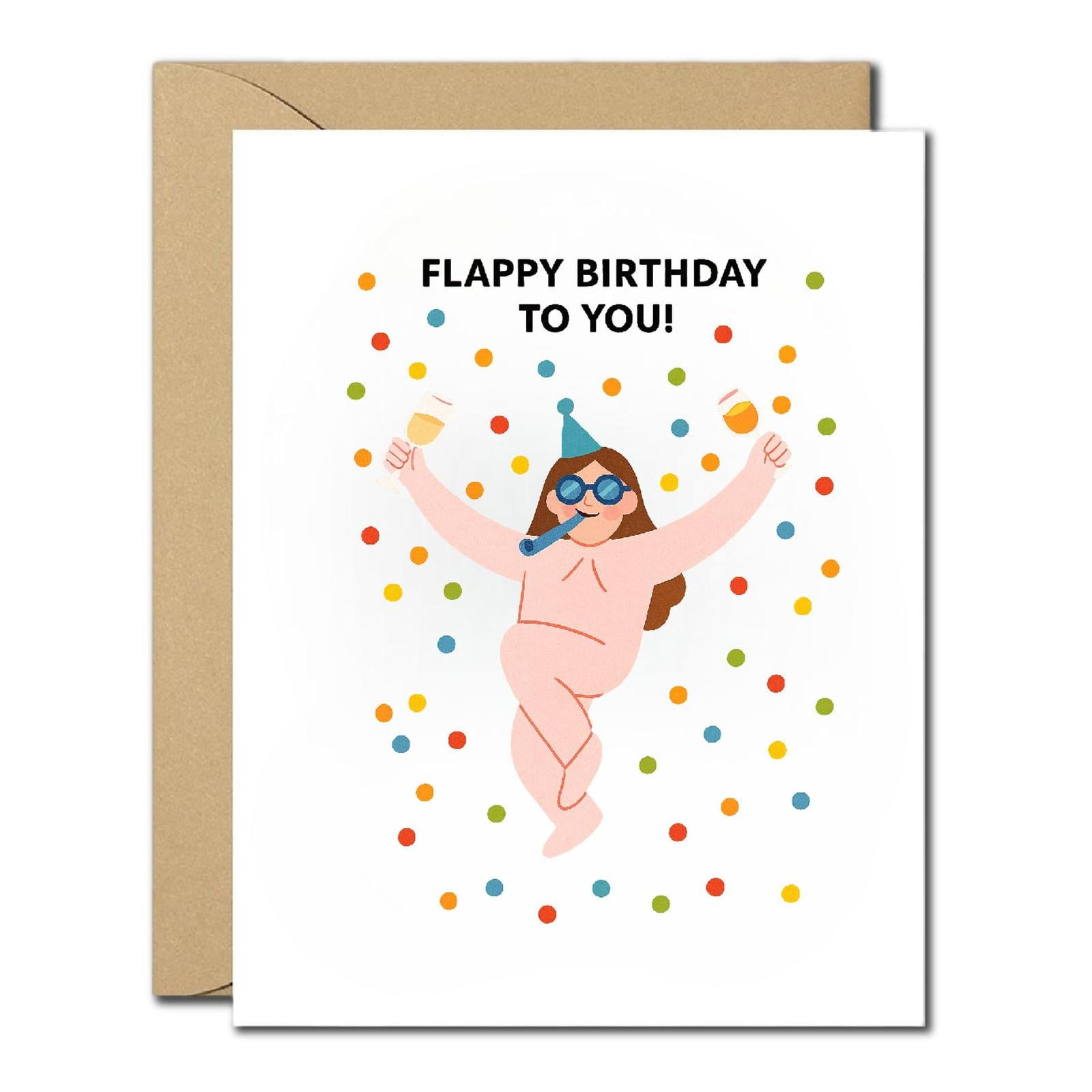 Funny Flappy Birthday Card - Quirky Party Humor Birthday Greeting Card ...