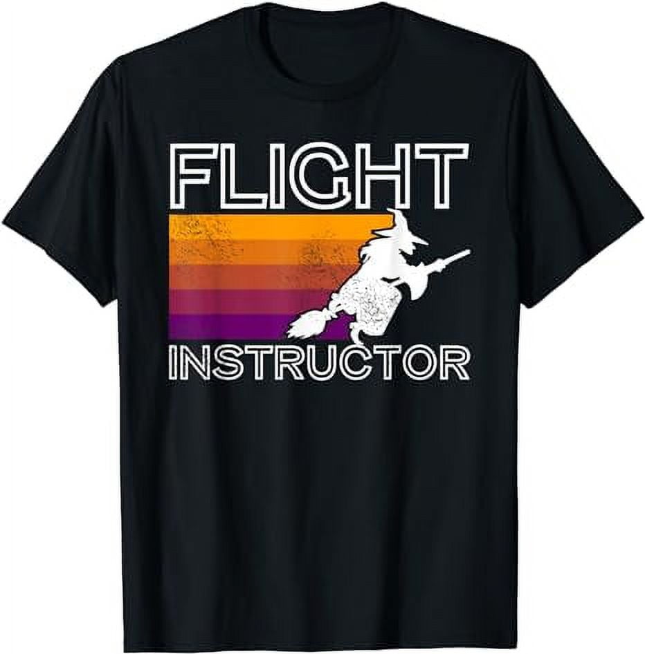 Funny Flight Instructor Pilot Gift Spooky Halloween Witch T-Shirt ...