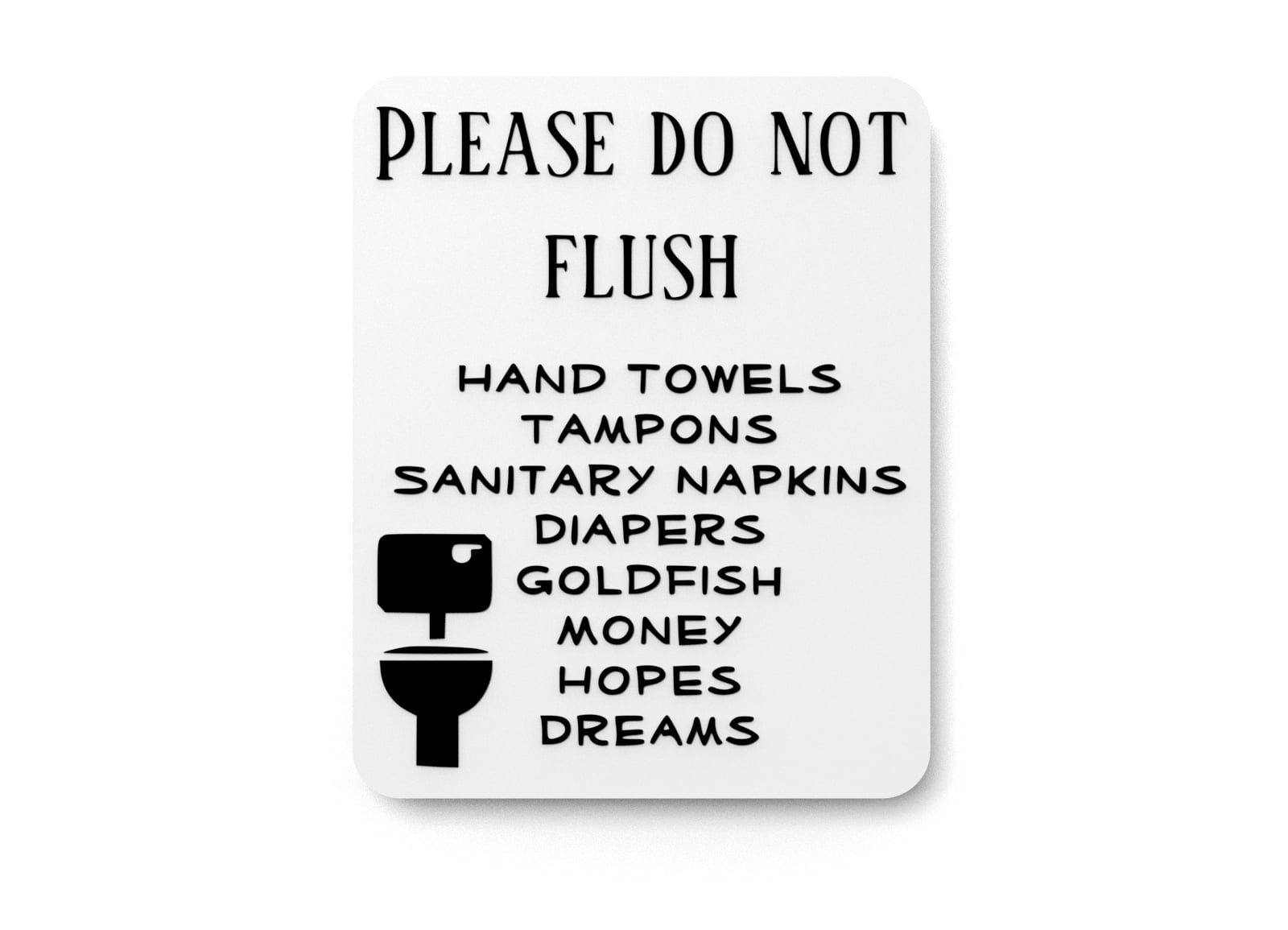 Funny Flush Bathroom Sign – Humor Wall Decor for Home and Office ...