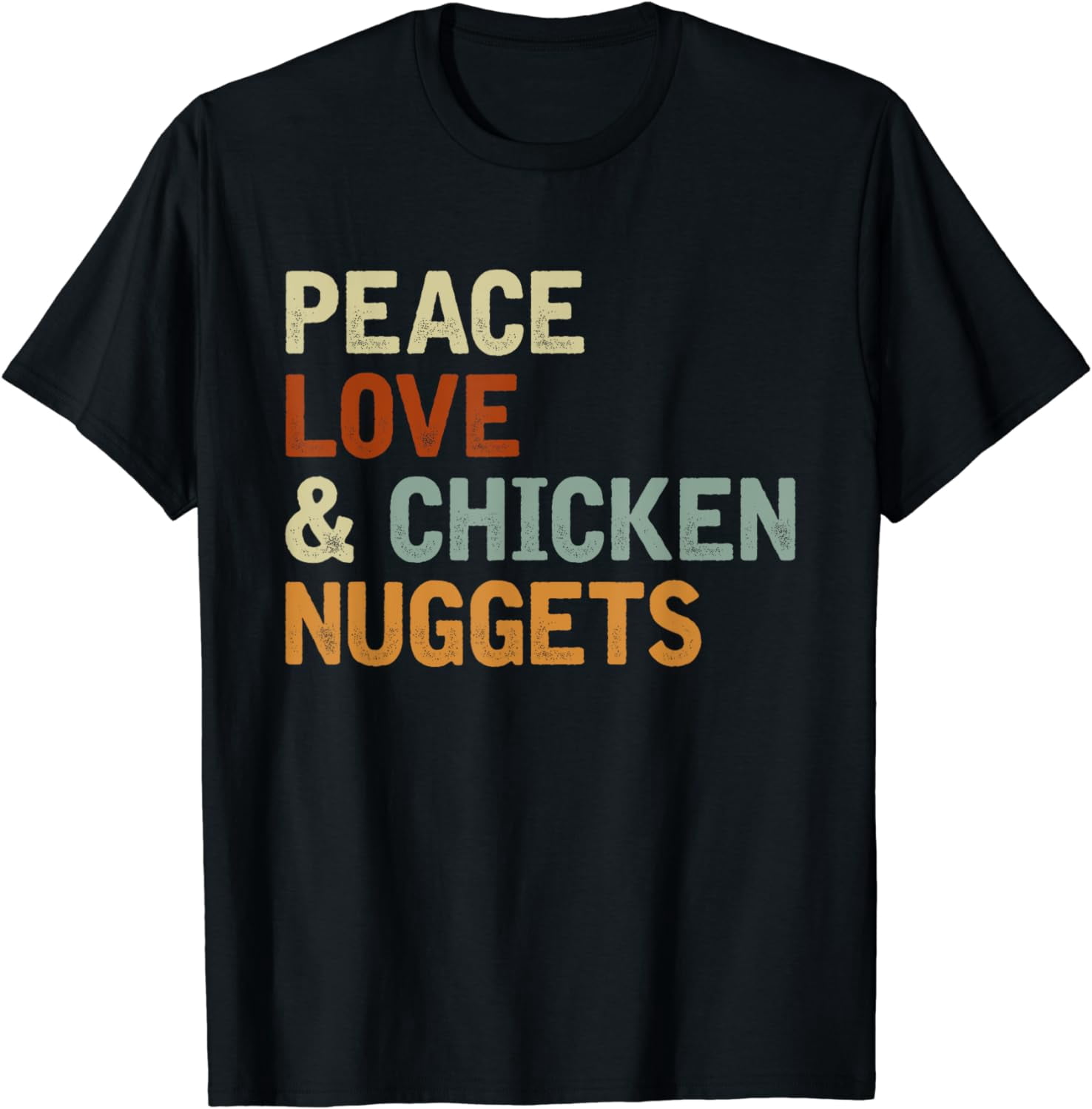 Funny Foodie Gift Fast Food Lover Hippie Chicken Nugget T-Shirt ...