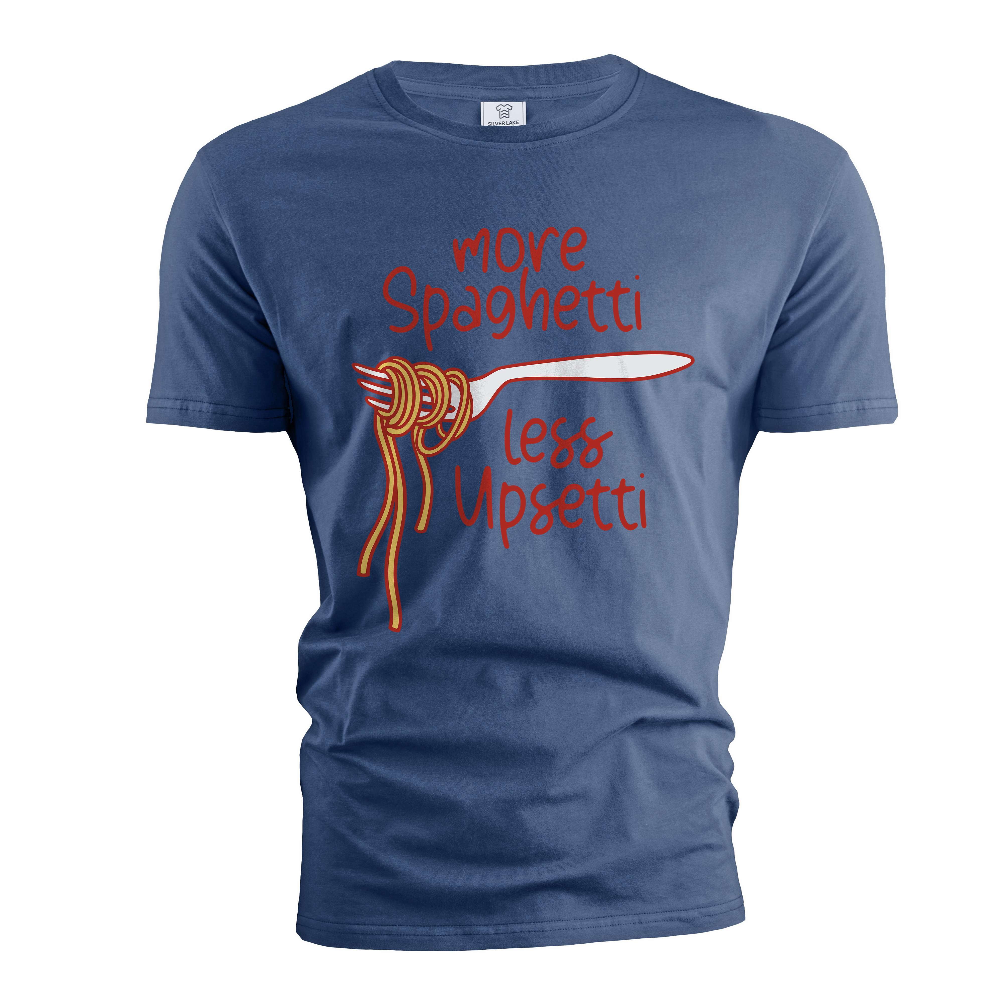 Funny Foodie Spaghetti T-shirt more spaghetti less upsetti funny shirt ...