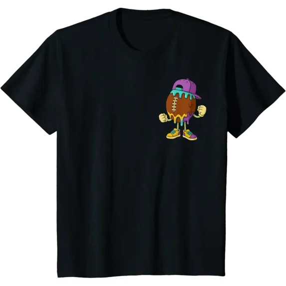 Funny Football Drip Cartoon for Men Game Day Graphic Tee - Walmart.com