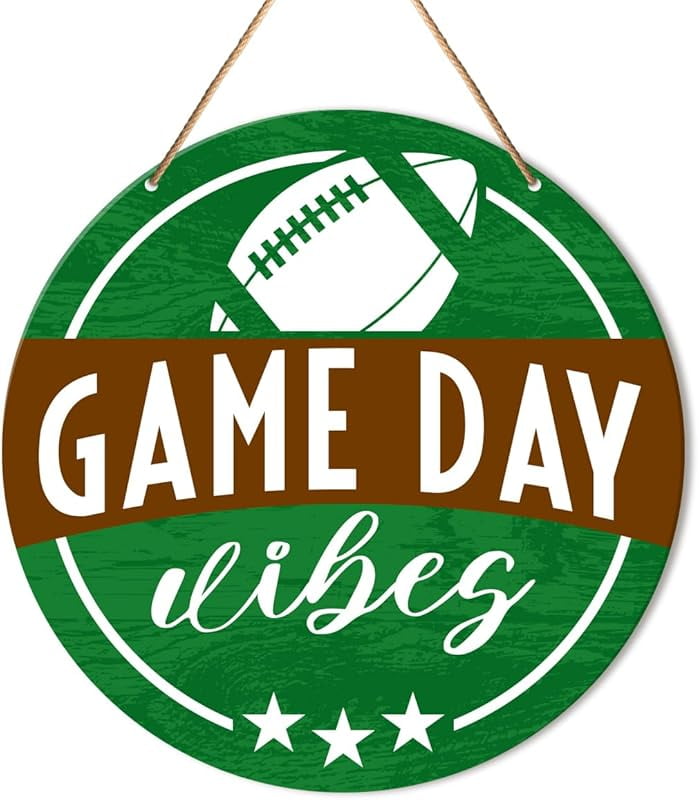 Funny Football Wooden Door Signs Wall Decor, Football Hanging Sign ...