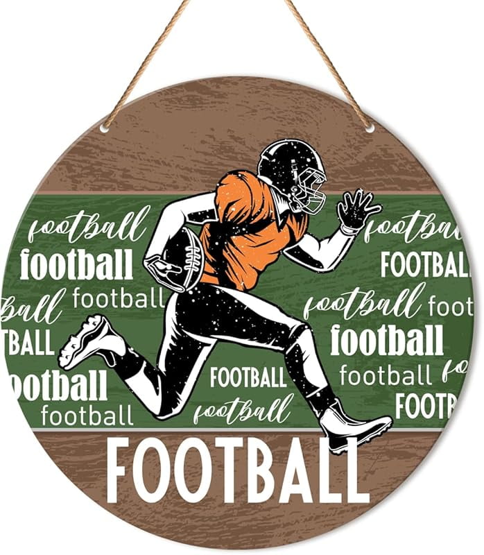 Funny Football Wooden Door Signs Wall Decor, Football Hanging Sign ...