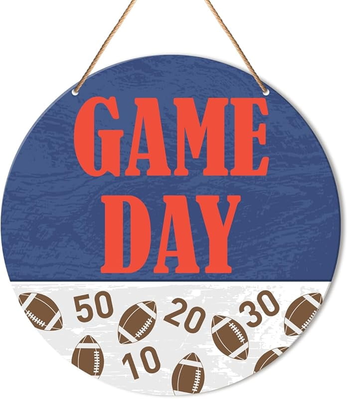 Funny Football Wooden Door Signs Wall Decor, Football Hanging Sign ...
