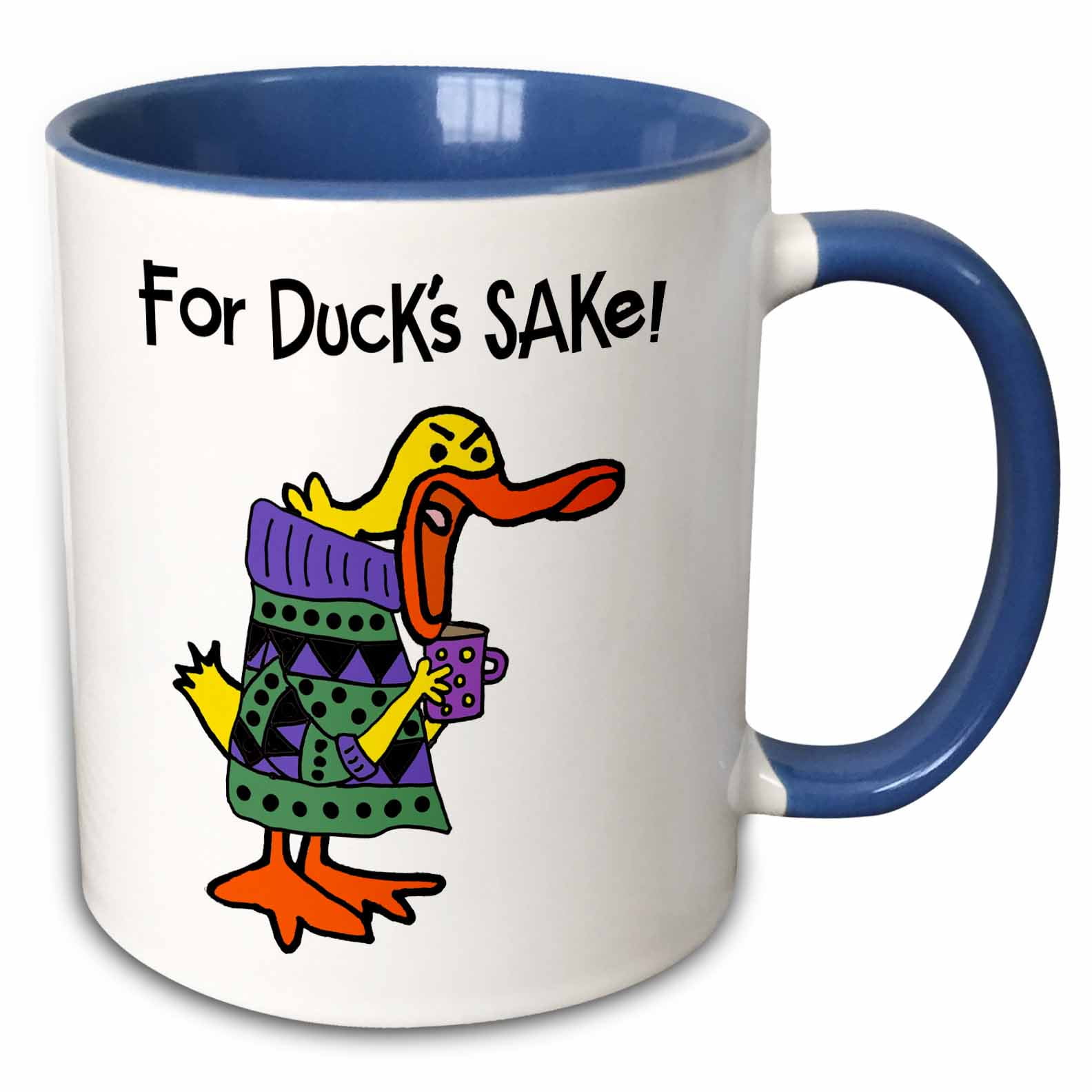 3drose, Funny for Ducks Sake Satire with Angry Duck Drinkiing Coffee ...