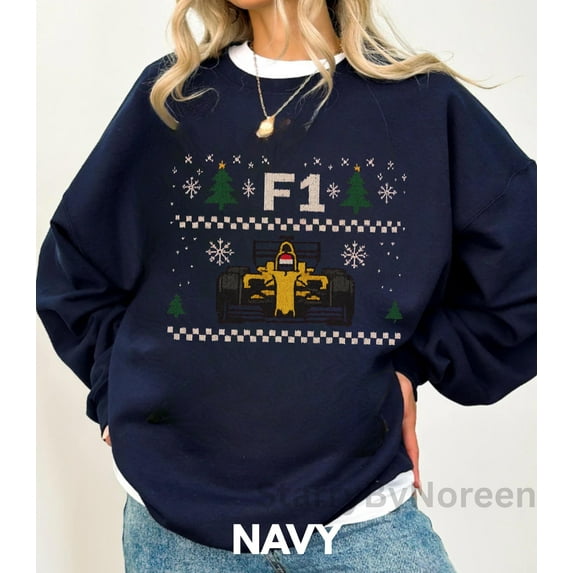 Funny Formula 1 Ugly Sweater Style Sweatshirt Racing Fan Holiday Cozy ...