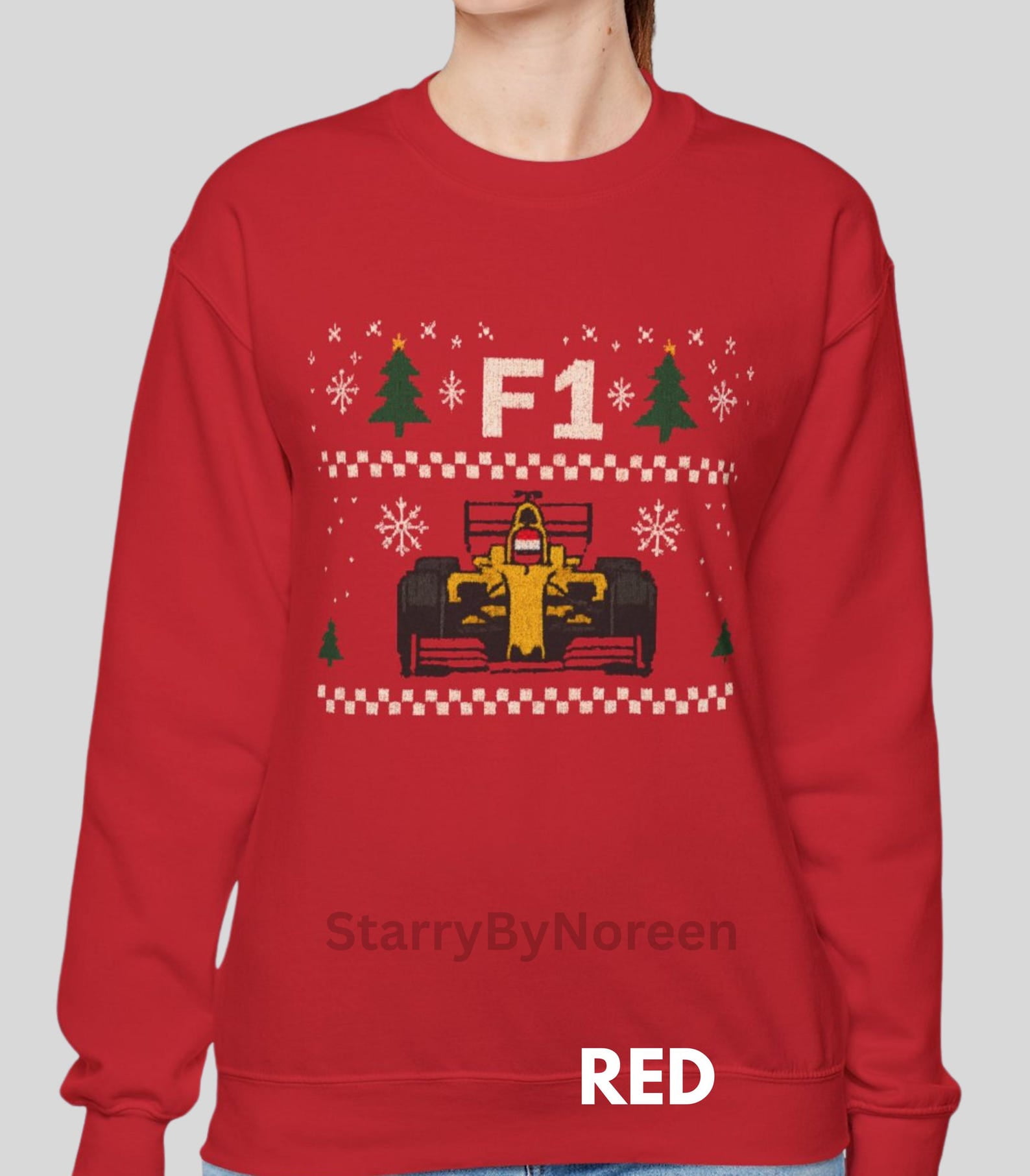 Funny Formula 1 Ugly Sweater Style Sweatshirt Racing Fan Holiday Cozy ...