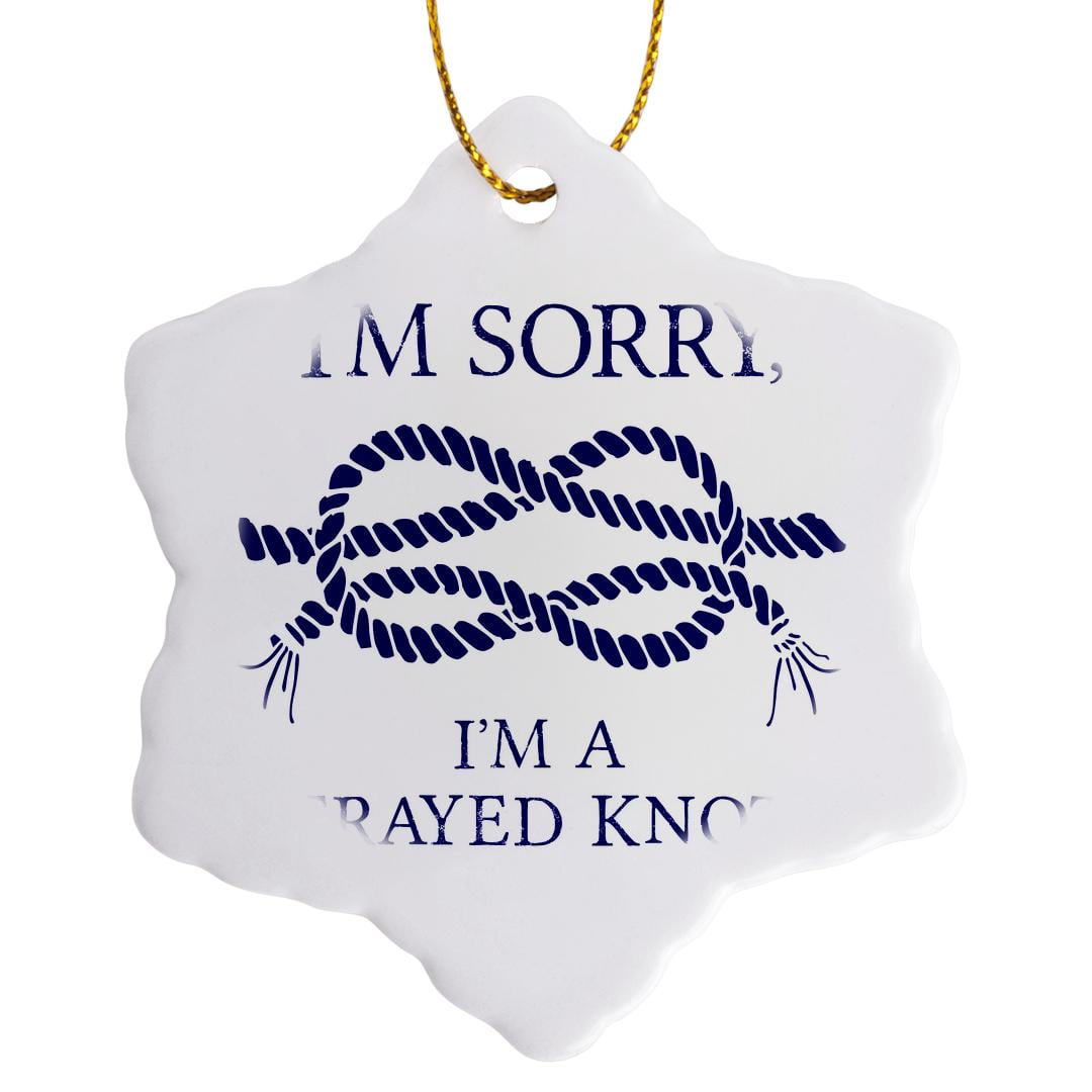 3drose, Funny Frayed Knot, Play on Words Design in Blue and White, 3 ...