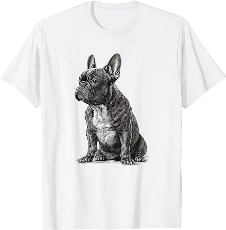 Funny French Bulldog Frenchie Black and White T-Shirt - Walmart.com