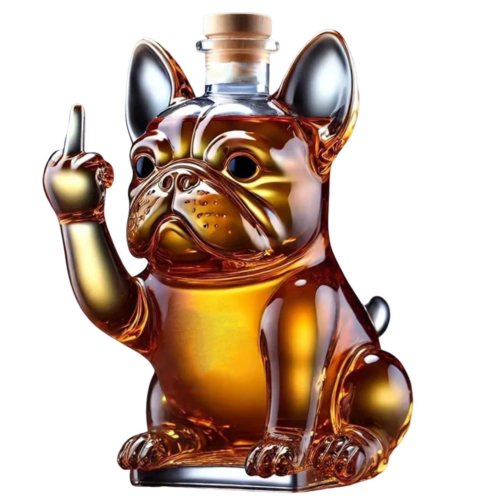 Funny French Bulldog Whiskey Decanter with Stopper 4.7'', Engraved ...