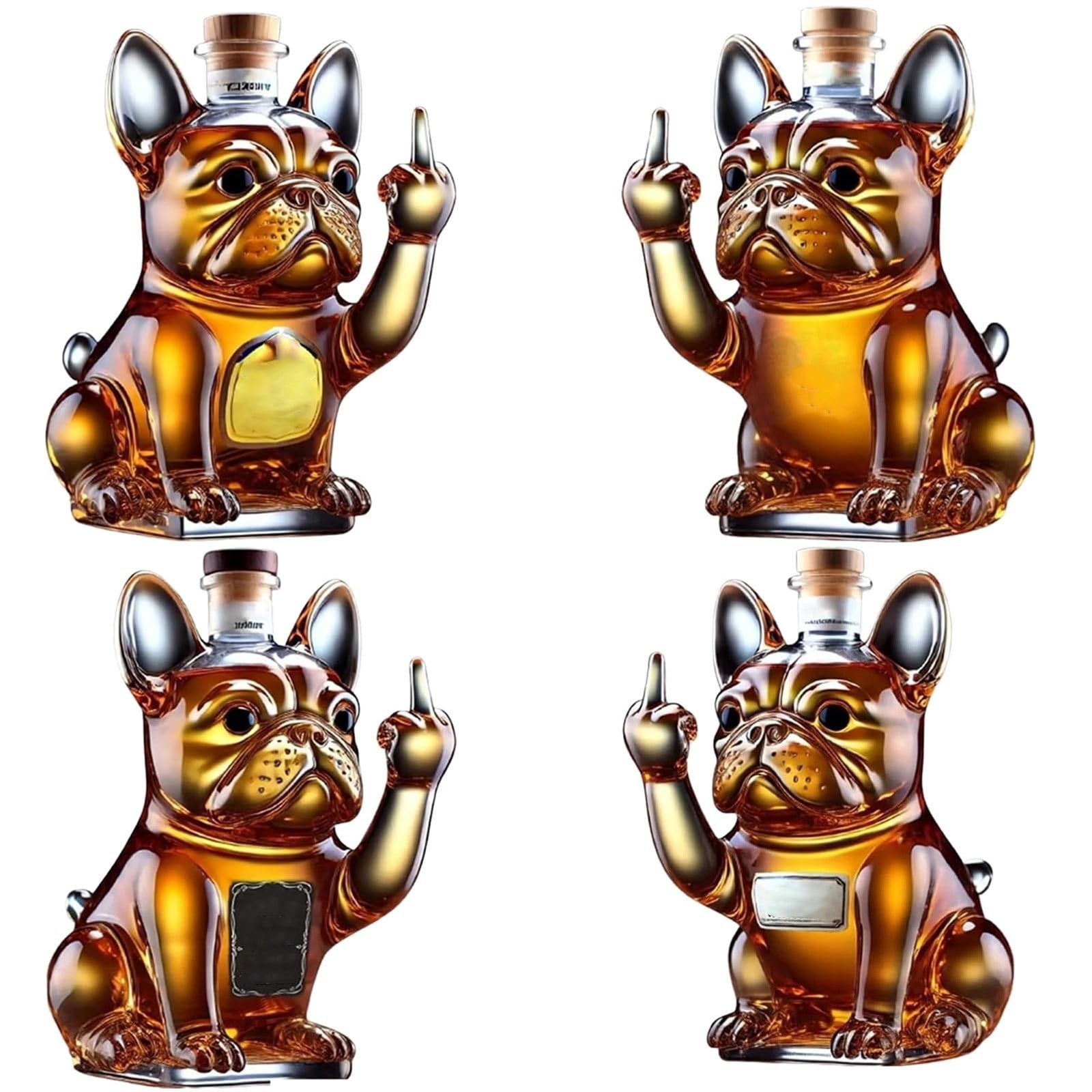 Funny French Bulldog Whiskey Bottle Whiskey Bottle 3D Engraved Bulldog ...