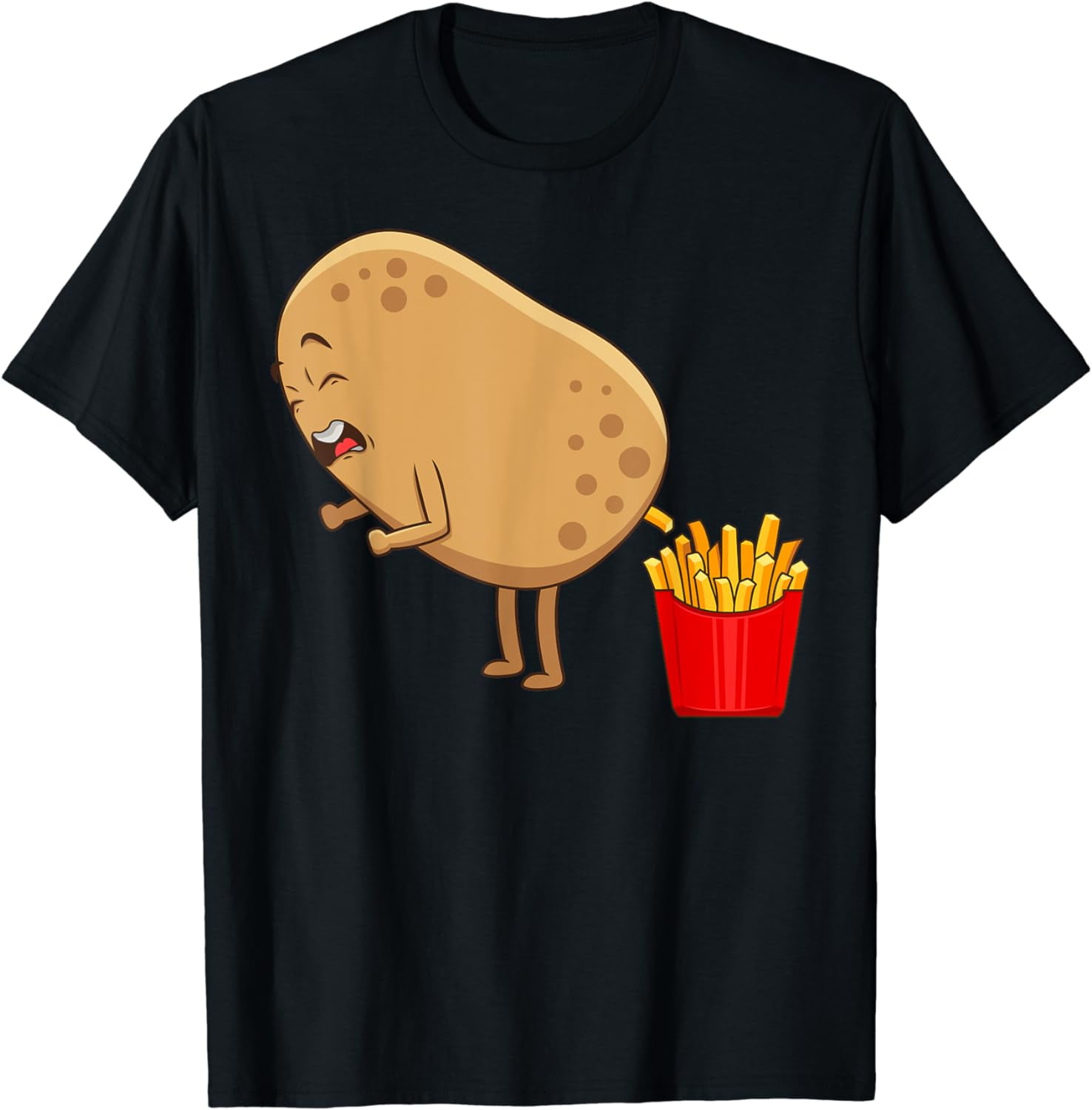 Funny French Fries Designs For Men Women Potato Food Eaters T-Shirt ...