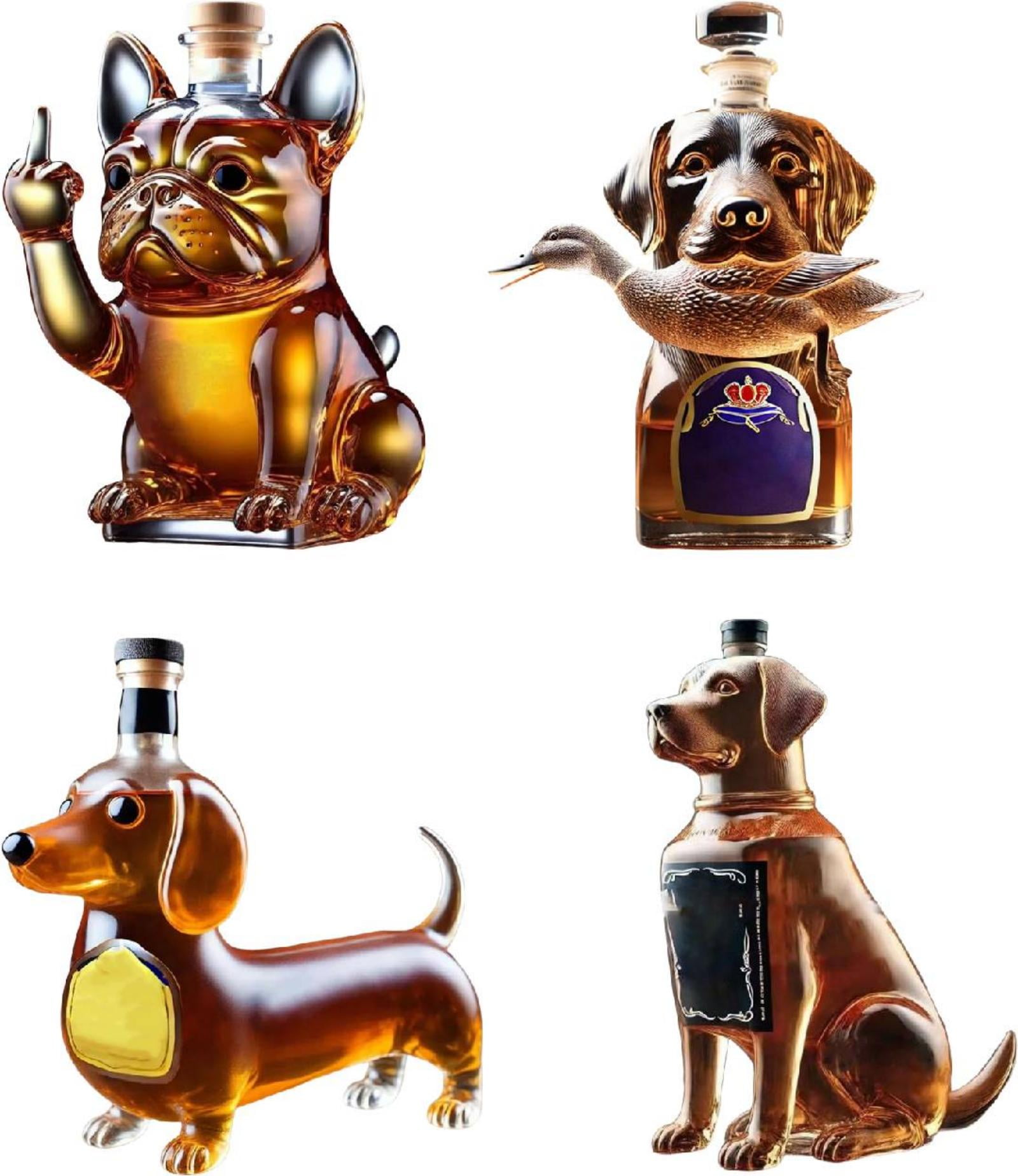 Funny French Whiskey Bottle, 3D Engraved Shaped Whiskey Glasses – Unique Wine Decanter for Men ...