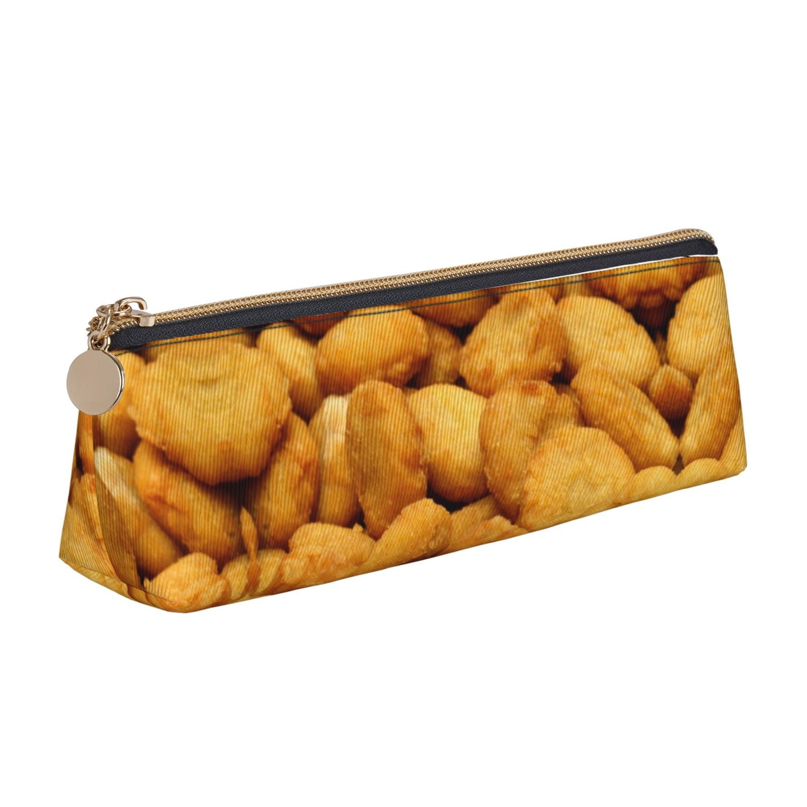Funny Fried Chicken Nuggets Pattern Pencil Case Leather Pen Pouch ...