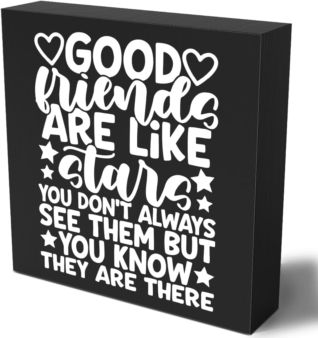 Funny Friendship Wooden Box Sign Plaque Good Friends are Like Stars You ...