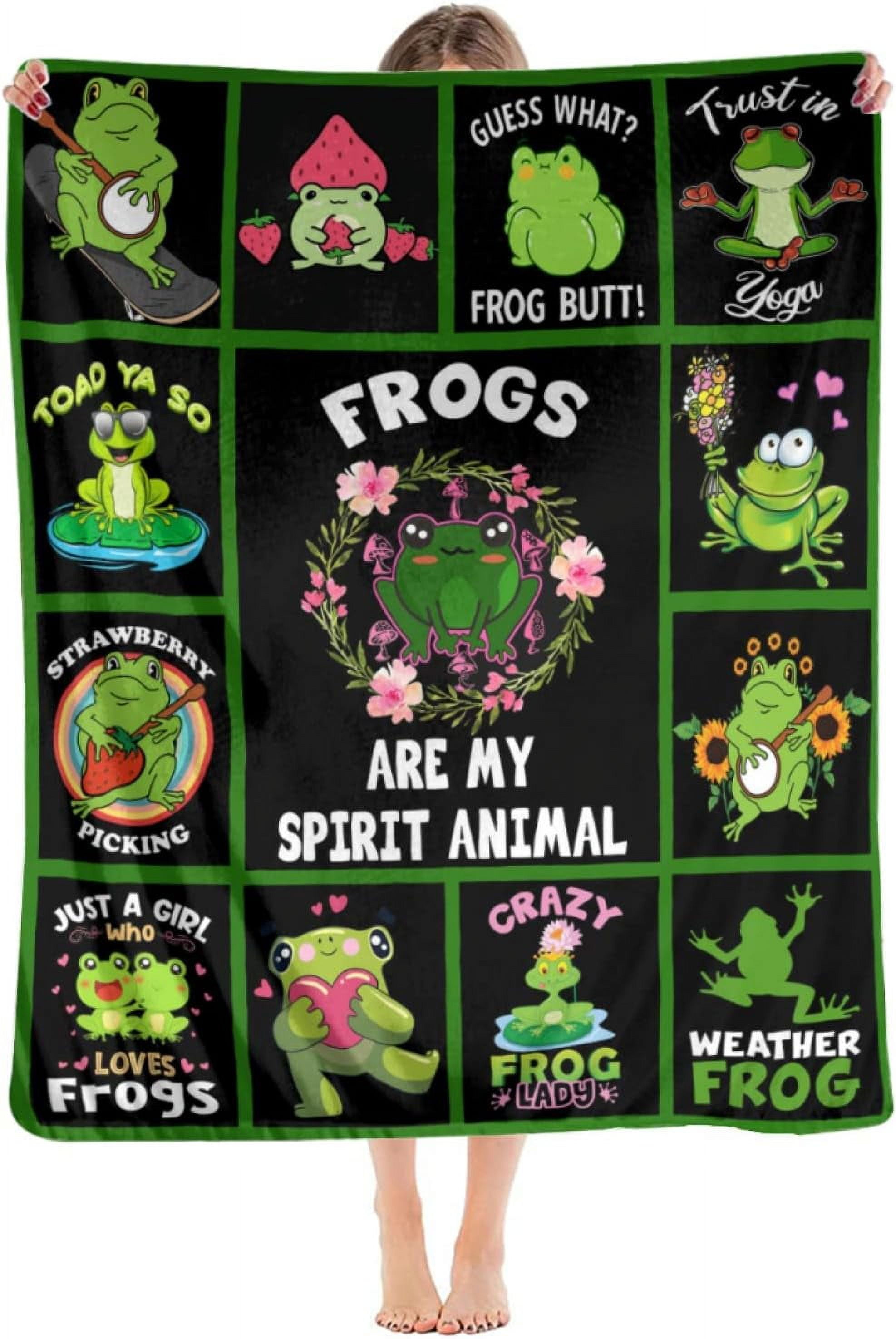 Funny Frog Blanket for Girl Boy Frogs are My Spirit Animal Fleece Throw ...