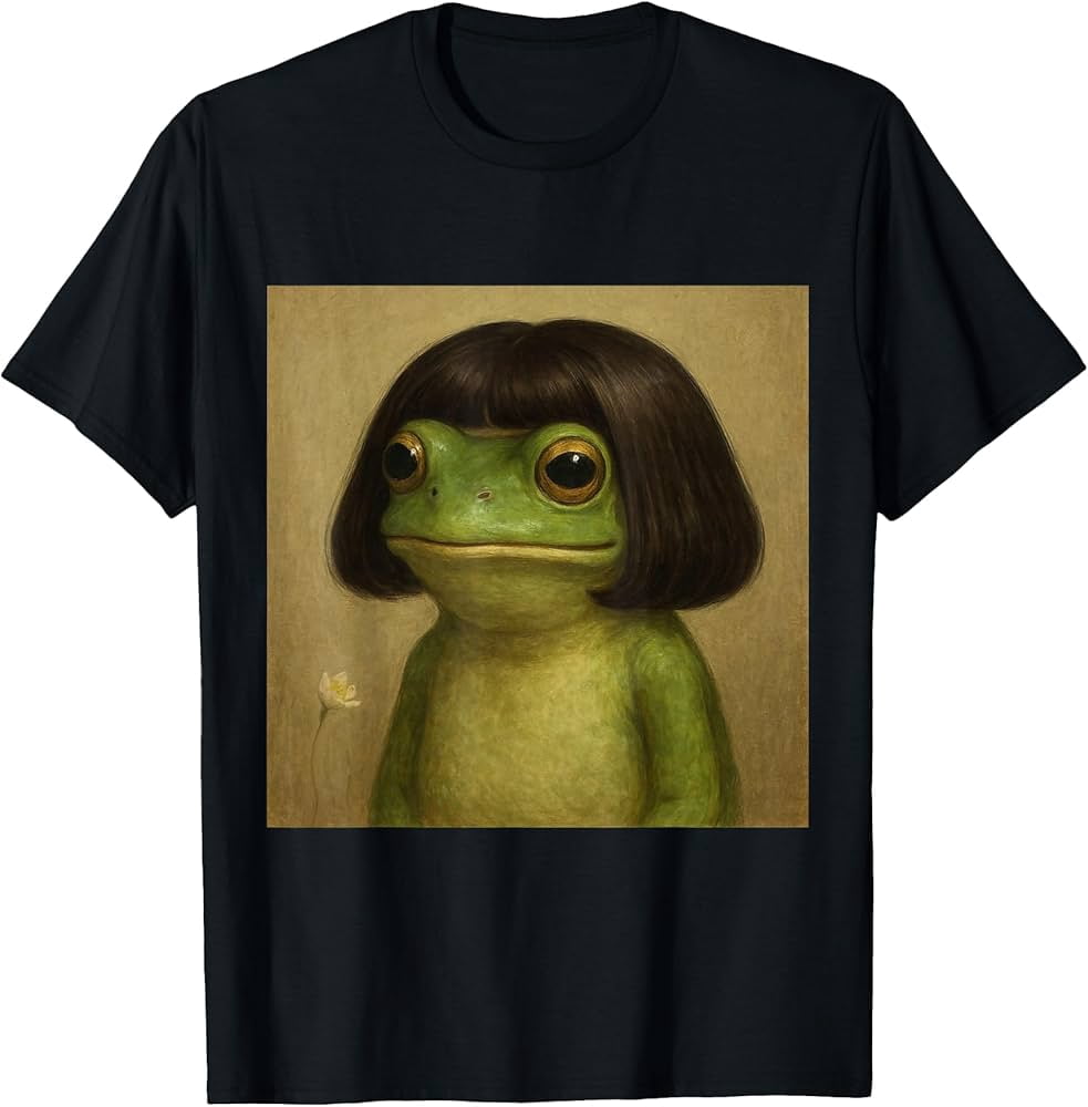 Funny Frog Bob Haircut Meme T-Shirt for Men and Women, Quirky Frog ...