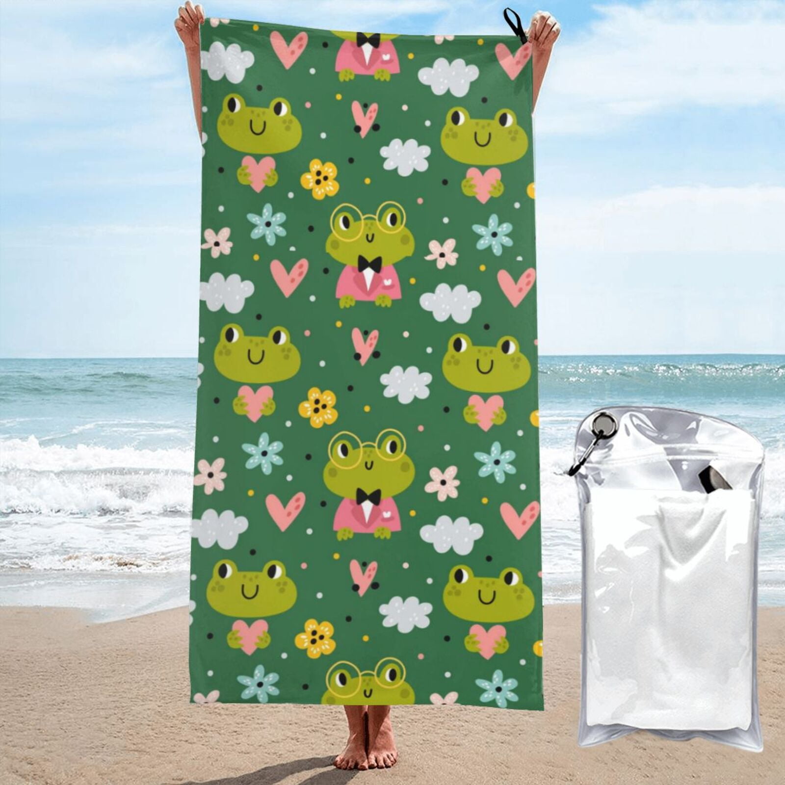 Funny Frog Fiber Quick Dry Towel Beach Towels Good Water Absorption ...