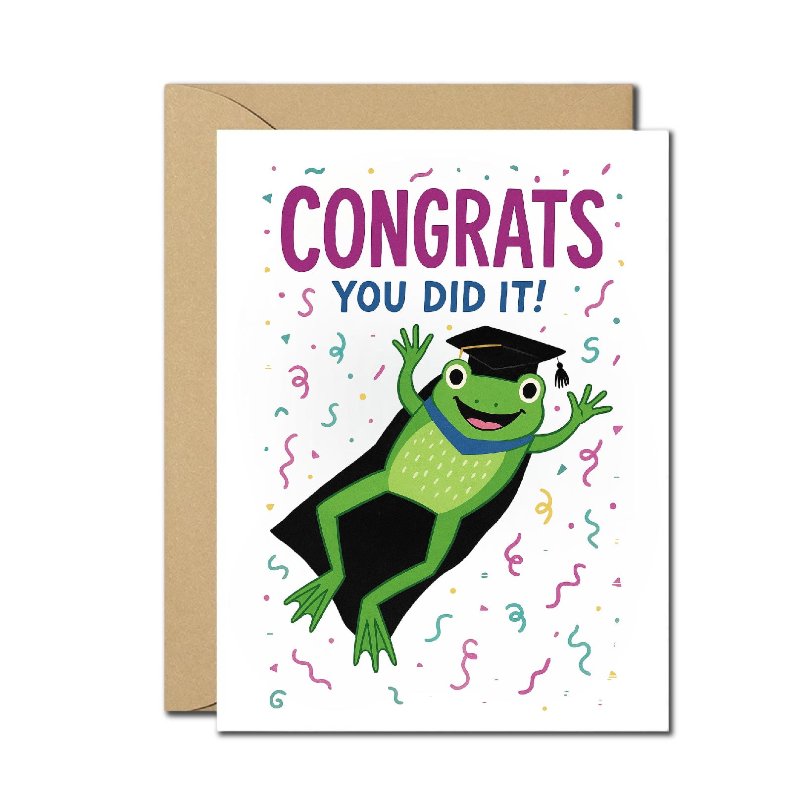 Funny Frog Graduation Card – Congrats You Did It – Playful Amphibian ...
