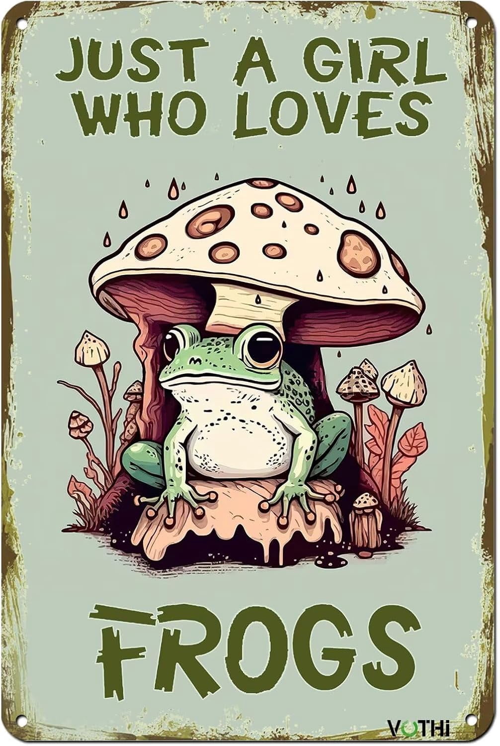 Funny Frog Metal Sign；Frog Bathroom Decor Poster,frog decorations ...