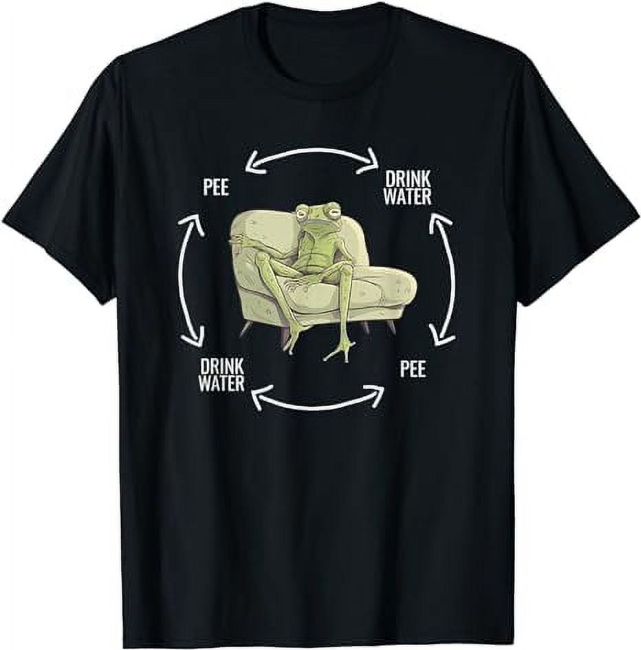 Funny Frog Peeing Meme Vicious Cycle Going To Toilet Pee T-Shirt ...