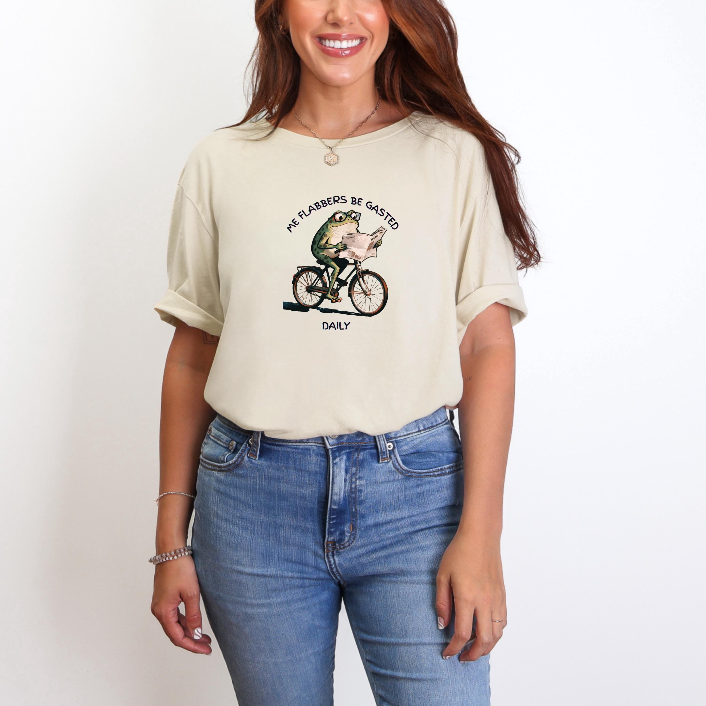 Funny Frog Riding a Bicycle Shirt, Quirky, Sarcastic Frog Lovers Unisex ...