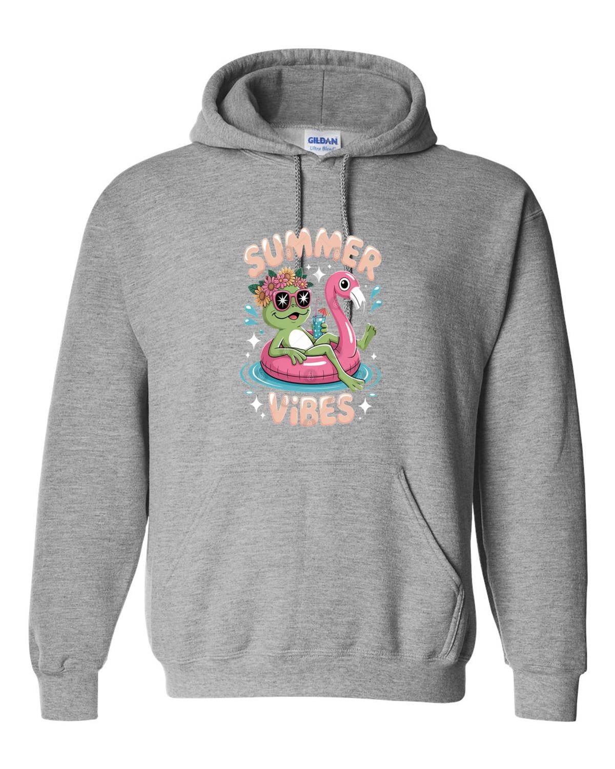 Funny Frog With Sunglasses Summer Beach Vacation Vibe Graphic Hoodie ...