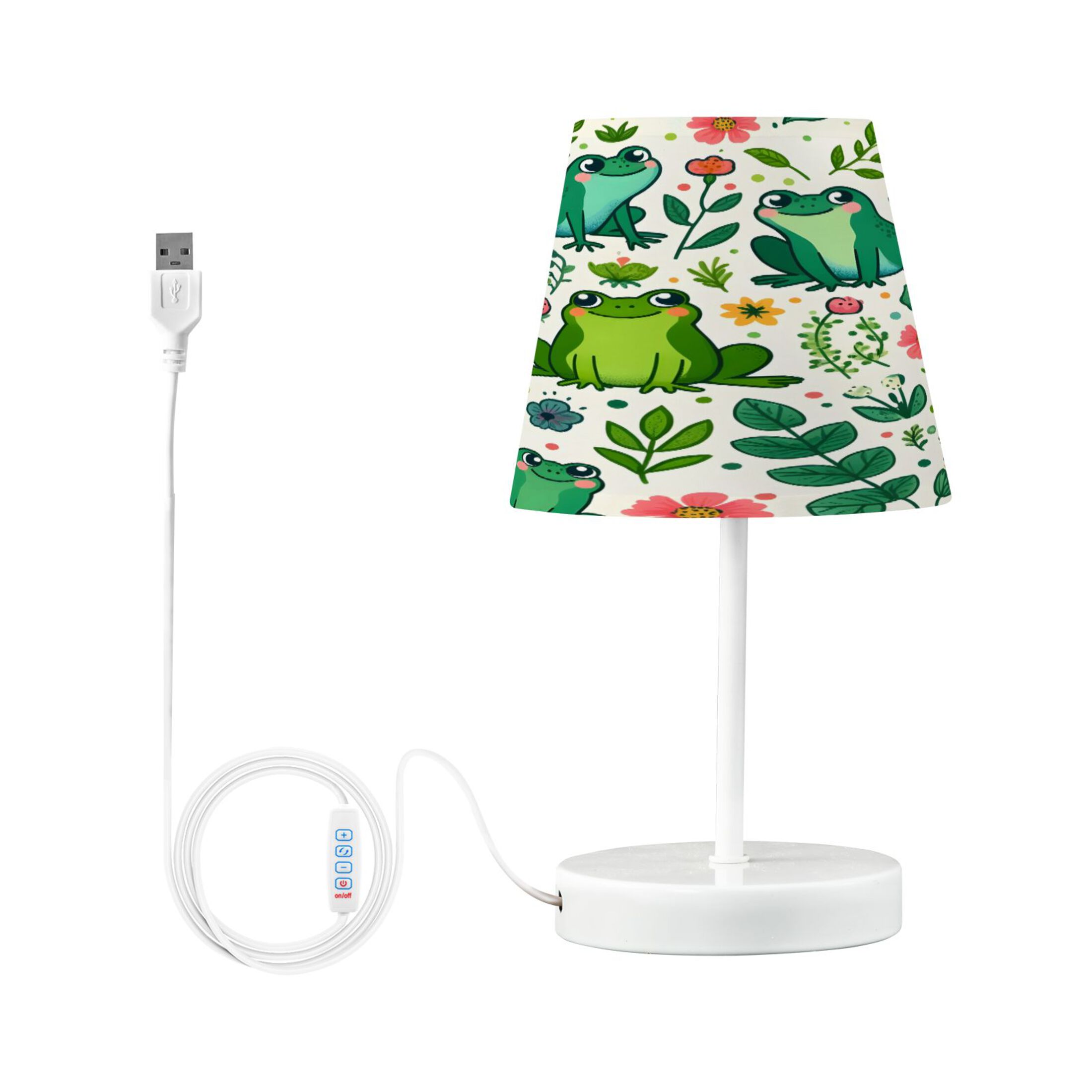 Funny Frog and Plant Desk Lamp LED Table Nightstand Lamps with 3 Color ...
