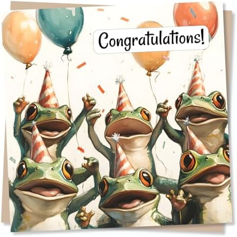 Funny Frogs Congratulations Card For A Friend Or Loved One - Dancing ...