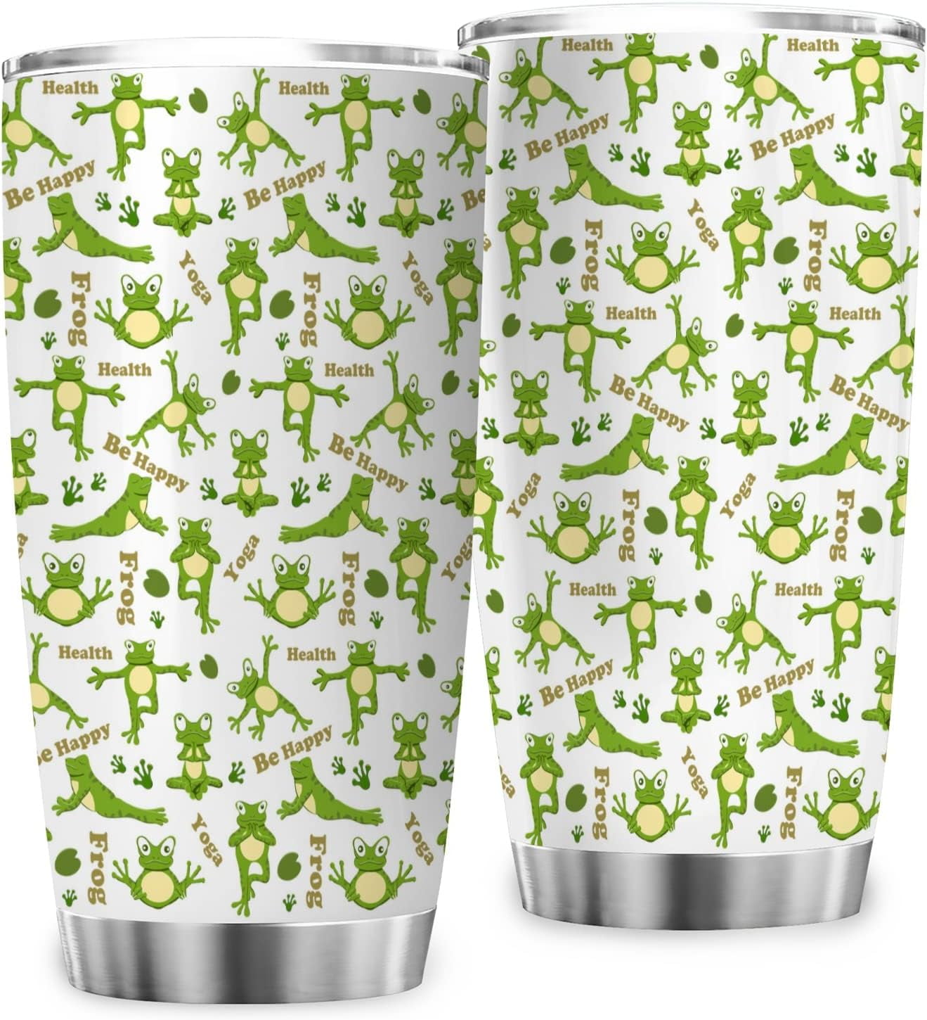 Funny Frogs Tumbler With Splash Proof Sliding Lid Stainless Steel ...
