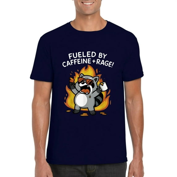 Funny Fueled By Caffeine And Rage Coffee Lover Drinker Unisex T-Shirt ...