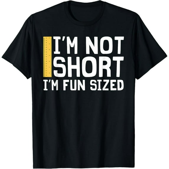 Funny Fun Sized Ruler Joke for Unisex Novelty Short Sleeve T-Shirt ...