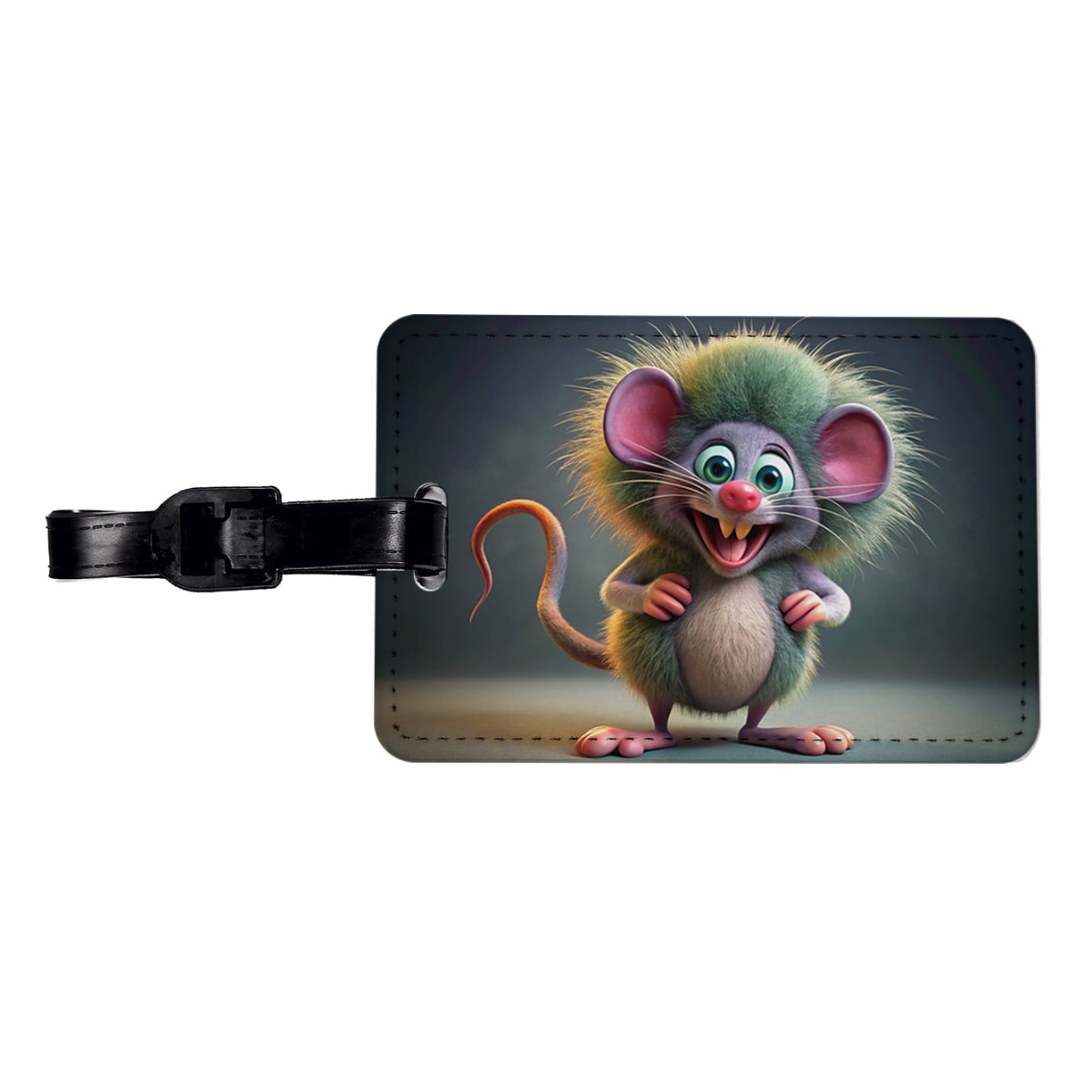 Funny Funky Crazy Mouse Faux Leather Travel Luggage Tag - Walmart.com