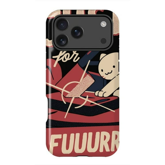 Funny Fuuurrr Cat Lover Humor Illustration Case for iPhone 17 16 15 14 ...