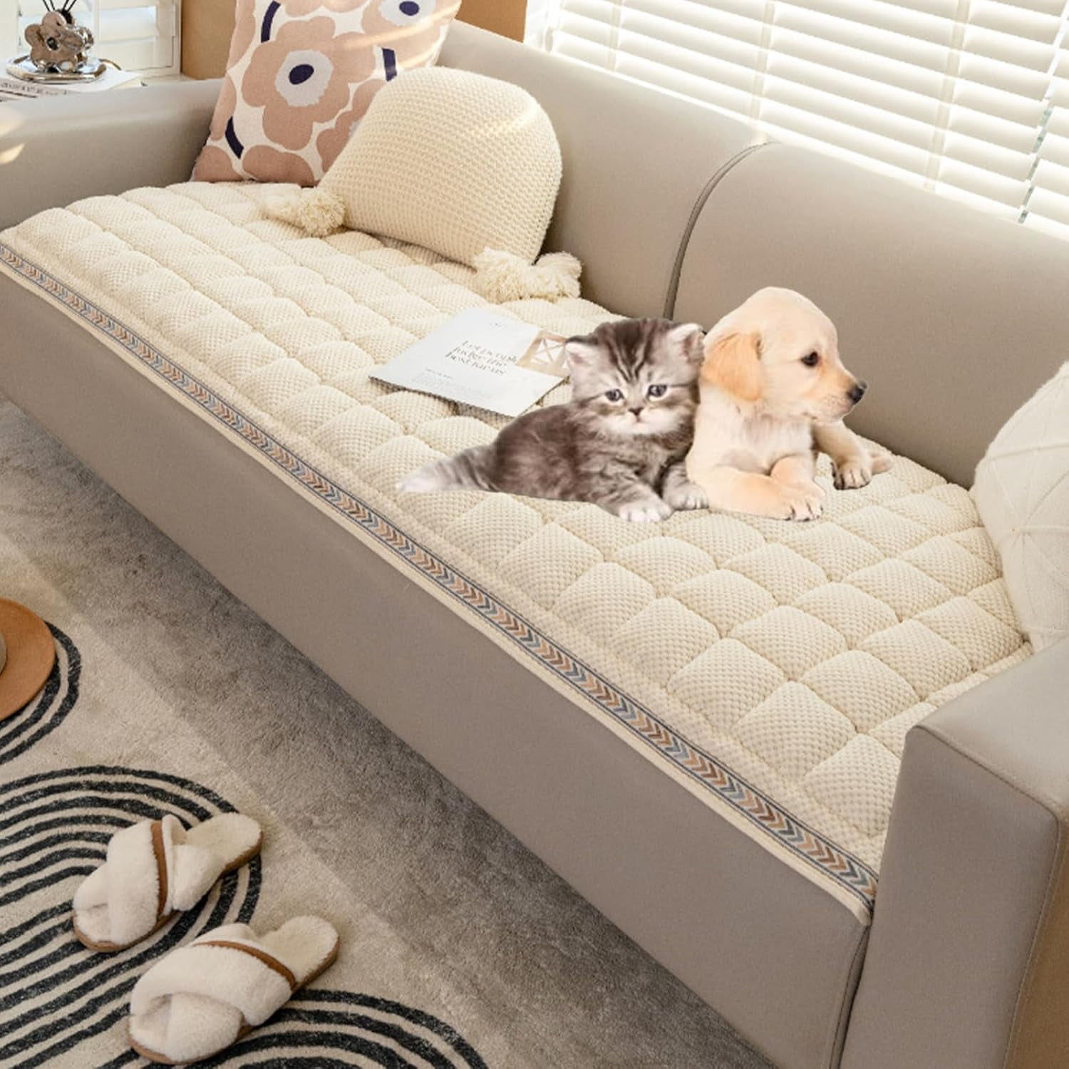 Funny Fuzzy Pet Couch Covers for Sofa,Couch Cover for Dogs Washable ...