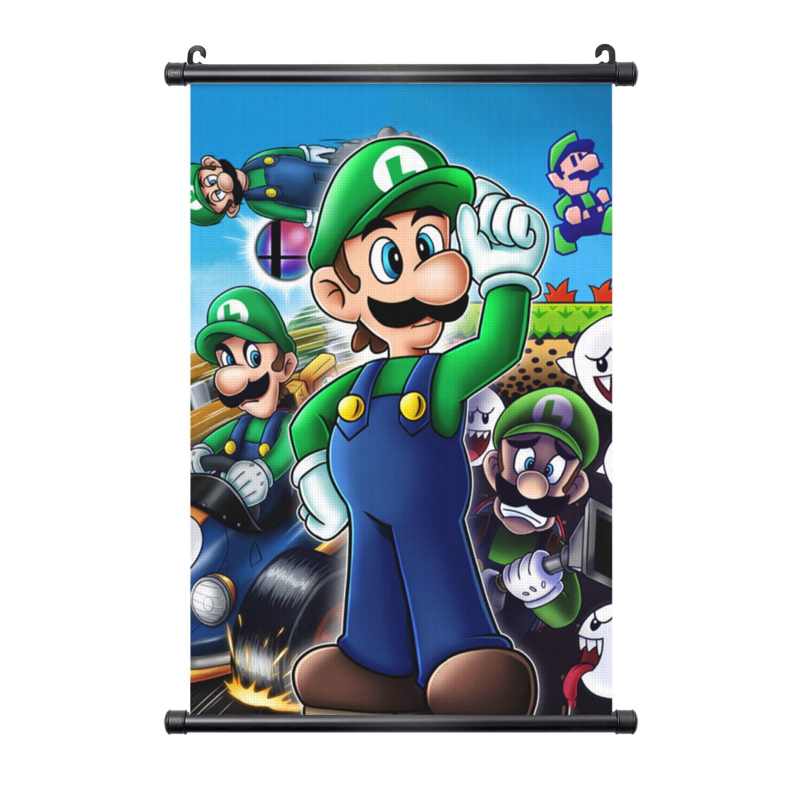 Funny Game Luigi's Mansion Black Plastic Shaft Hanging Poster Decor ...