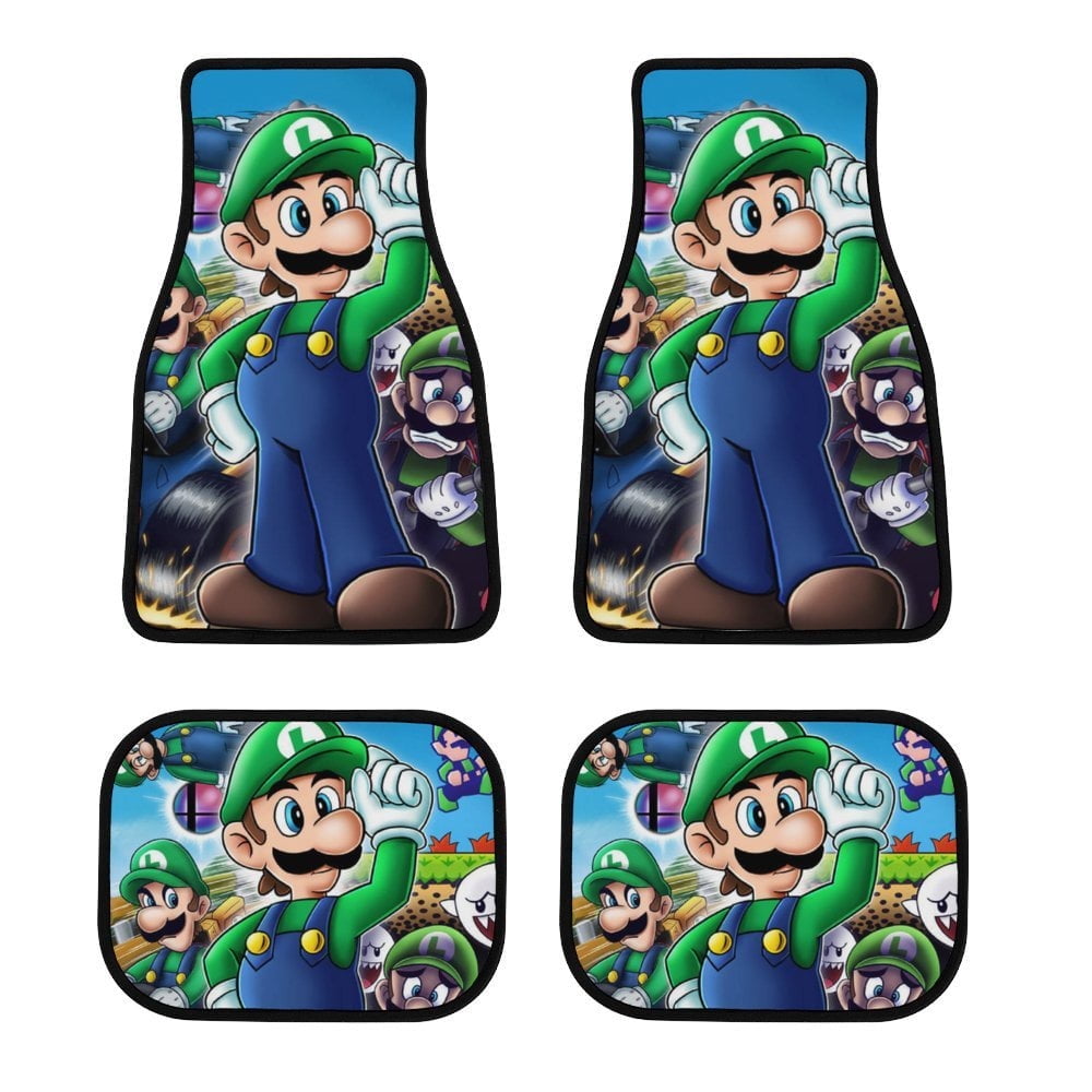 Funny Game Luigi's Mansion Car Floor Mat Set 4-Piece Front/Rear Auto ...
