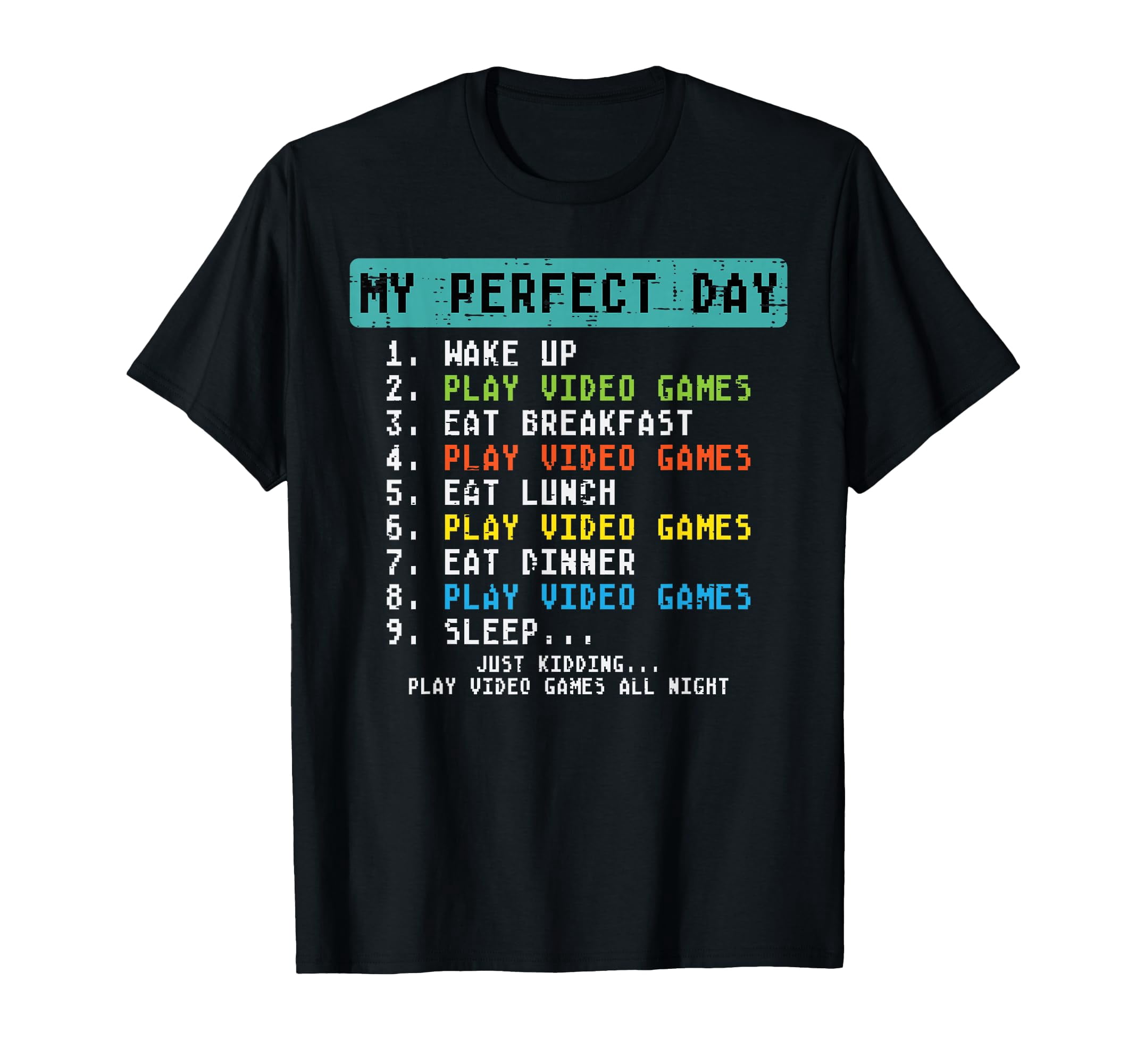 Funny Gamer Activities Graphic T-Shirt for Video Game Enthusiasts ...