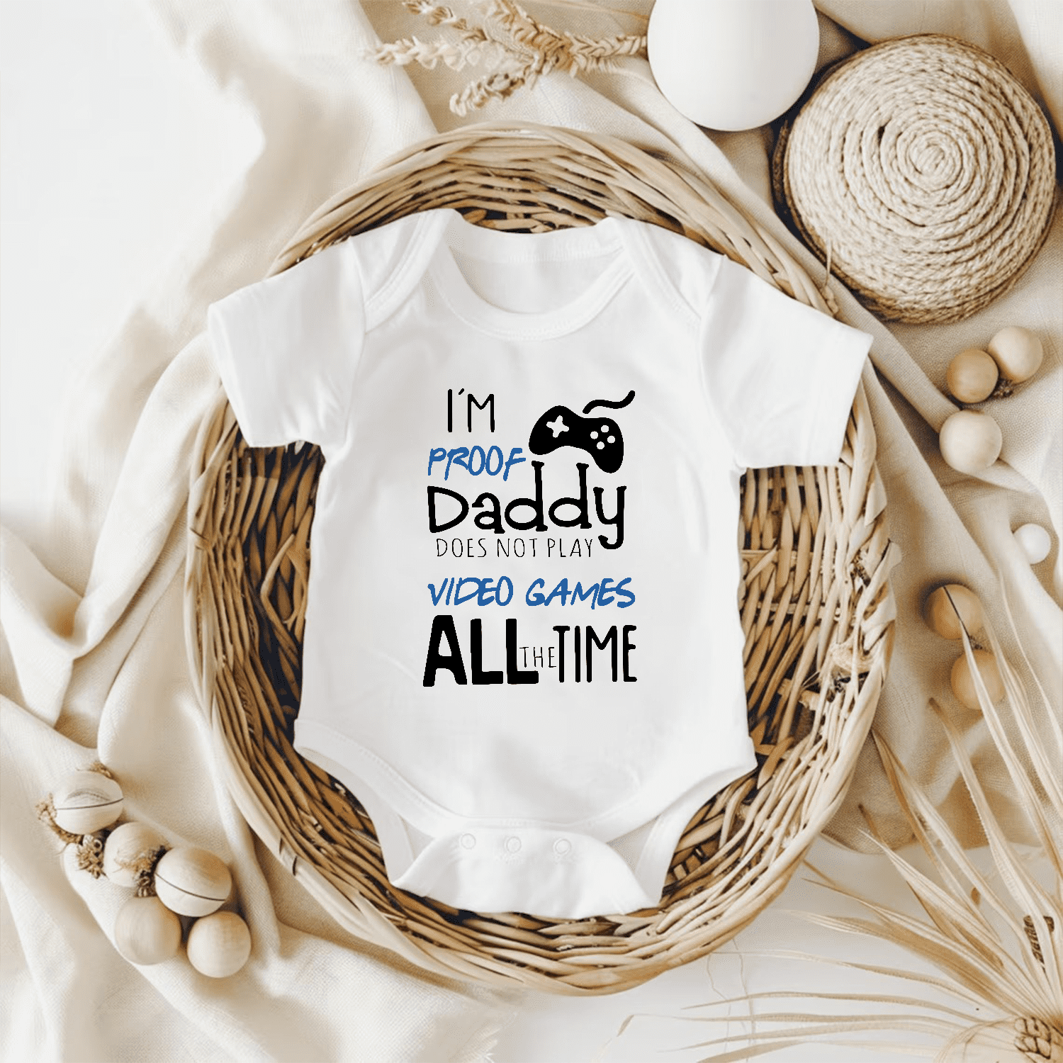 Funny Gamer Baby Bodysuit, Daddy Gaming Infant Outfit, Newborn Gift ...